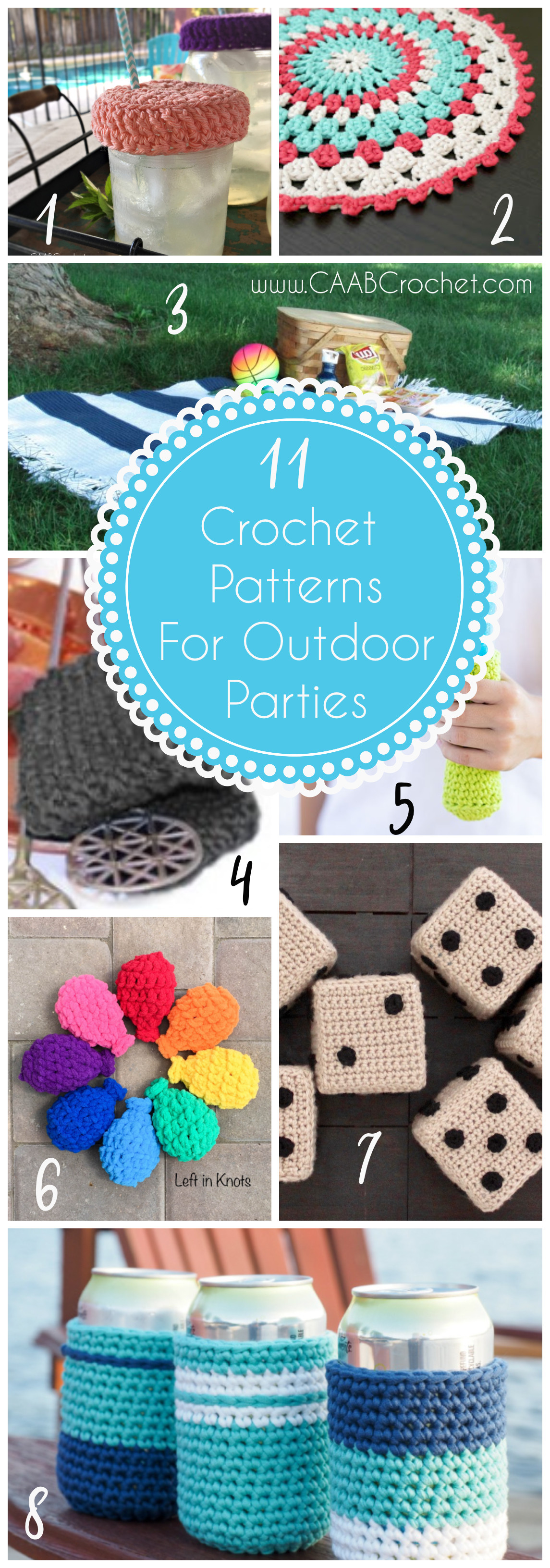 11 Free Crochet Patterns for Outdoor Parties - Cute As A Button Crochet