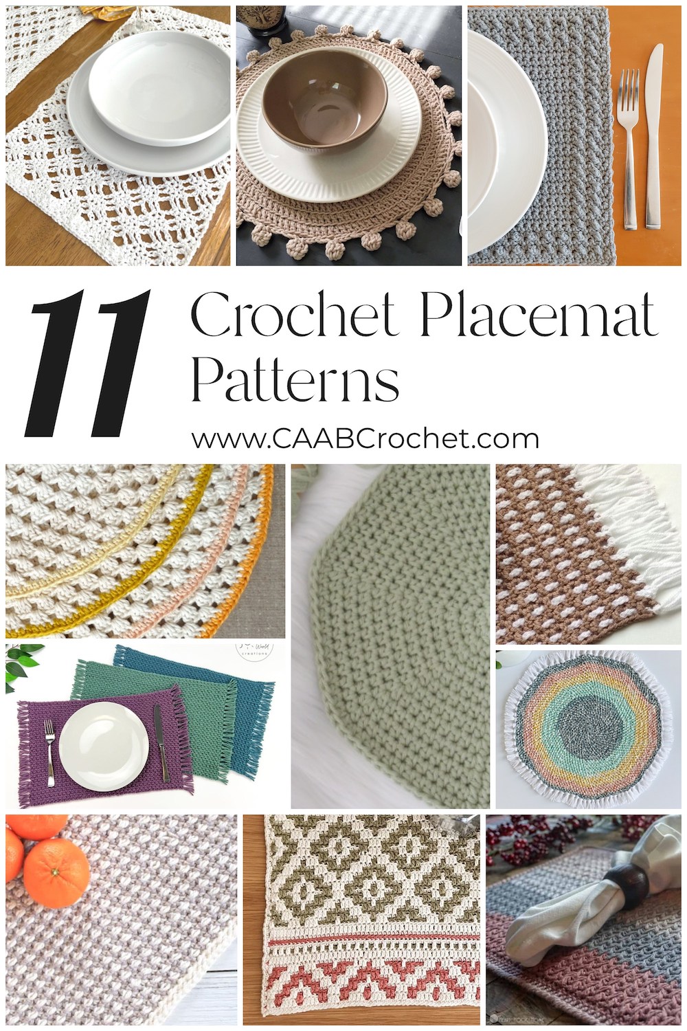 11 Crochet Placemat Patterns - CAAB Crochet 11 Crochet Placemat Patterns - CAAB Crochet