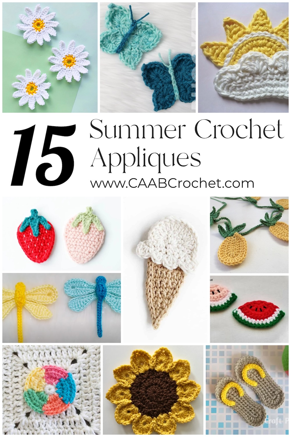 Summer Crochet Applique Patterns - CAAB Crochet